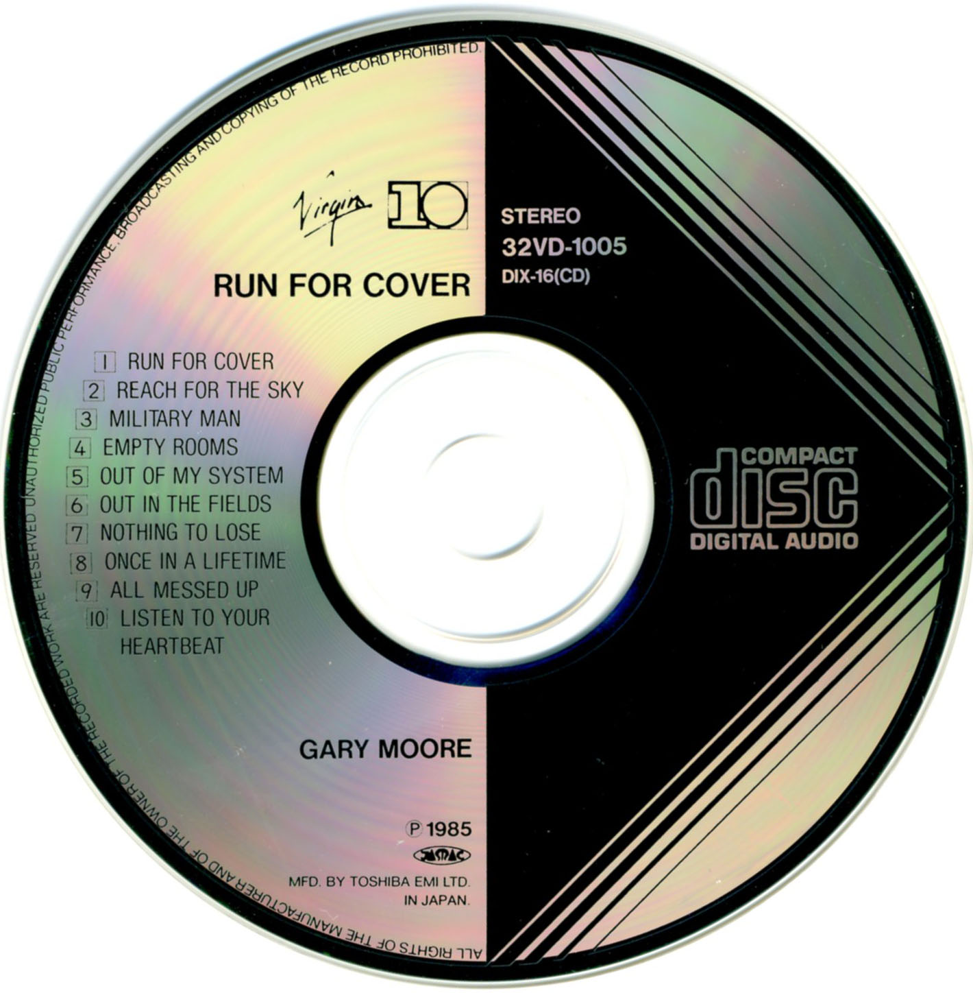 Gary Moore Run For Cover : CD JPN | CD Covers | Cover Century | Over 1. ...